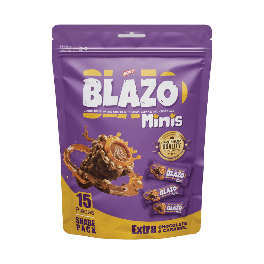 Blazo Cocoa Mini Bars Filled w/Rice Crispy & Caramel - Yafa ...